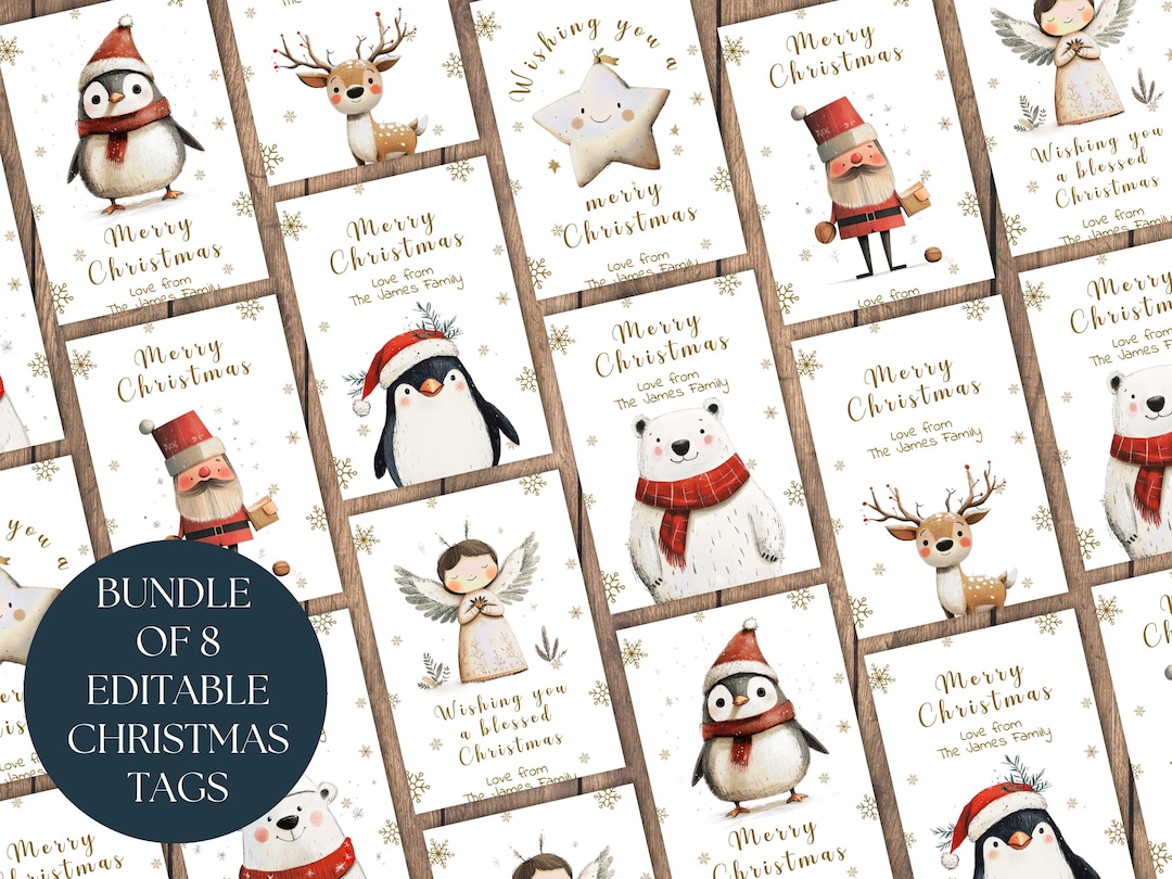 Cute Holiday Gift Tags, Christmas Gift Tags, Editable Christmas Gift ...