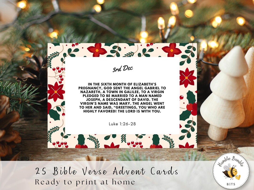 Bible Verse Advent Calendar | Printable Christian Advent | Christmas ...