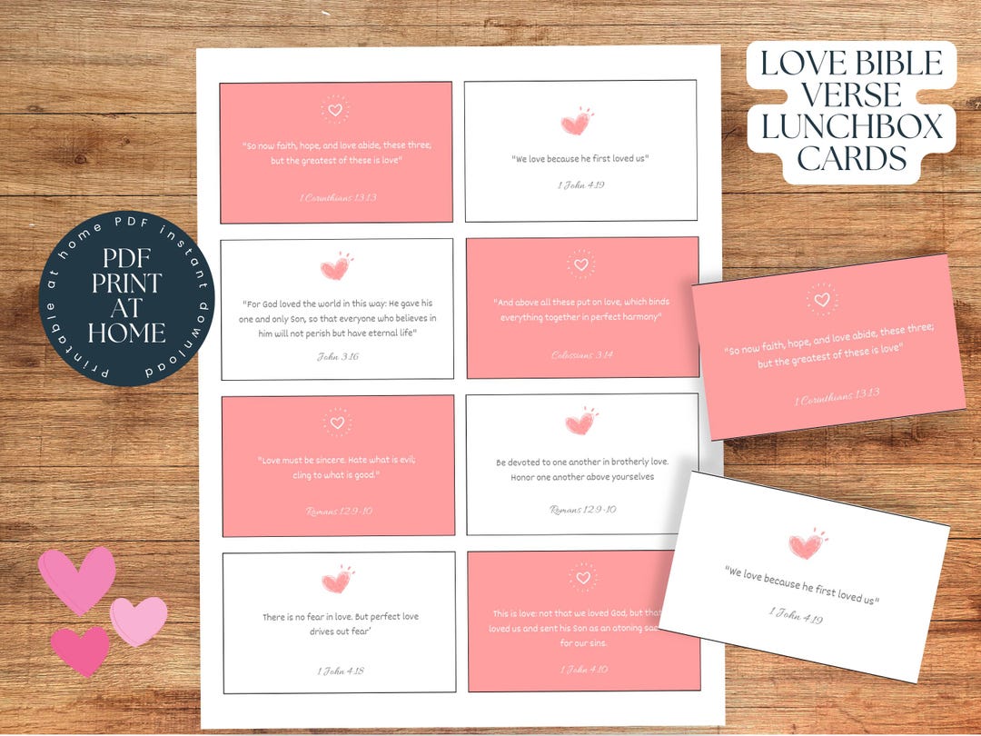 Bible Verse Lunchbox Notes - Printable Scripture Cards for Kids - Love ...