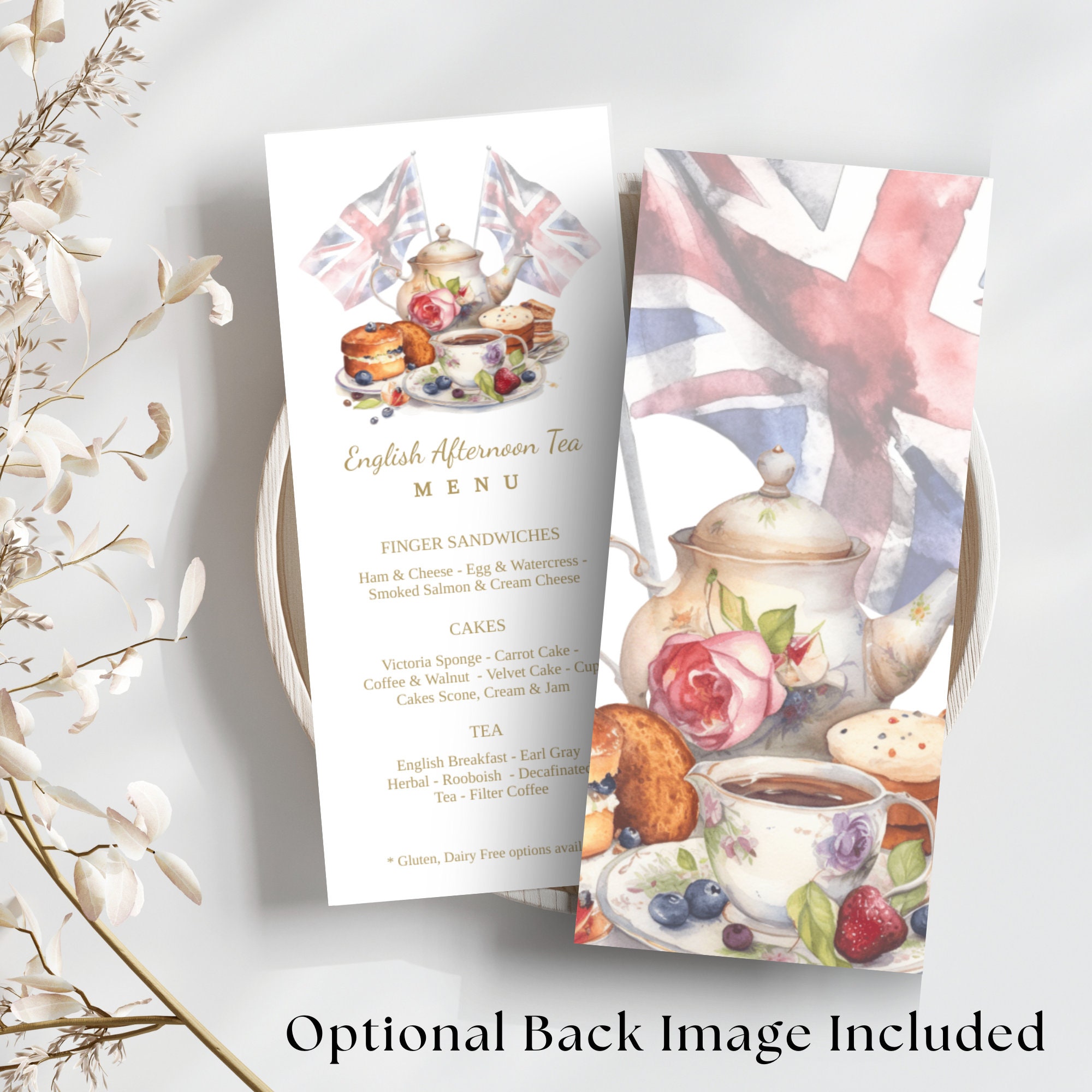 English Afternoon Tea Menu Template Editable High Tea Menu Printable ...