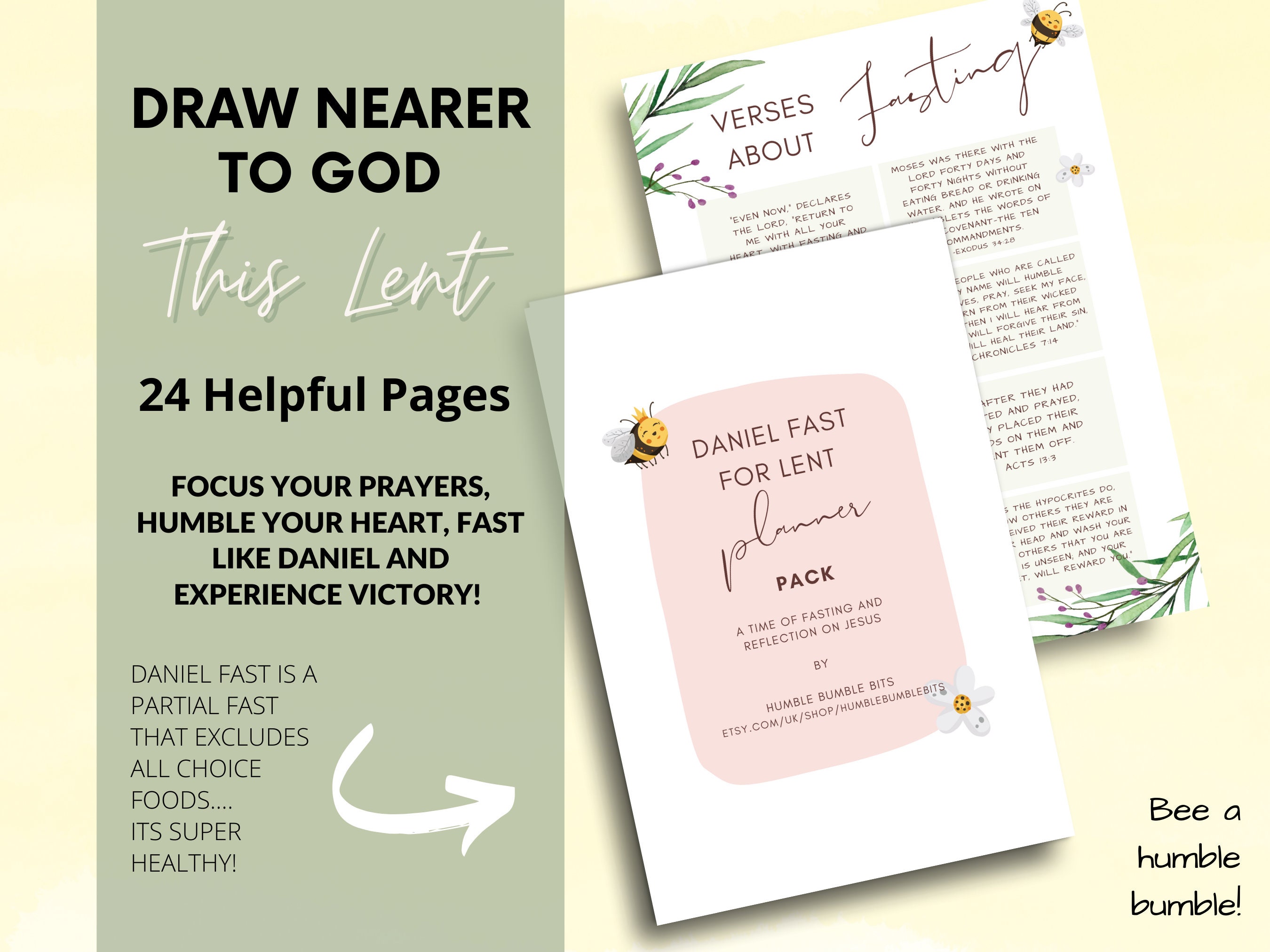 40 Day Lent Fasting Planner Fasting for Lent Planner Daniel Fast for ...