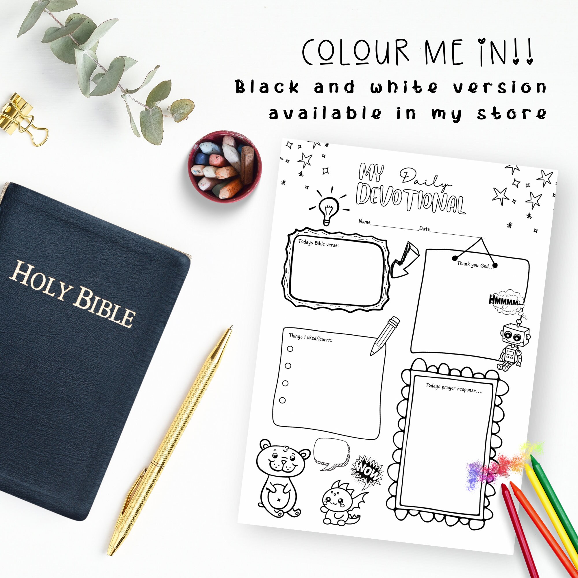 Faith Journal Worksheet for Kids | Devotional Activity | Faith Planner ...