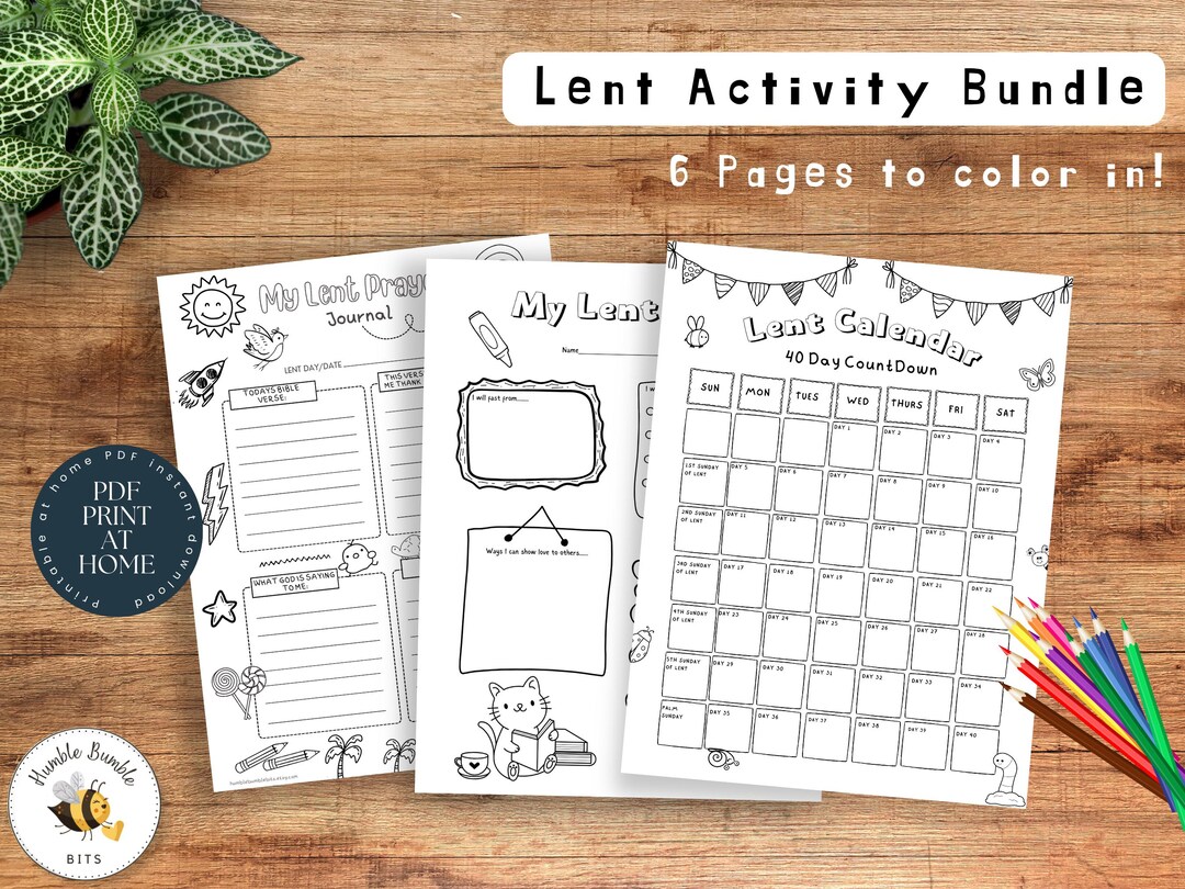 Lent Activity Bundle for Kids | Christian Easter Activity | Lenten ...