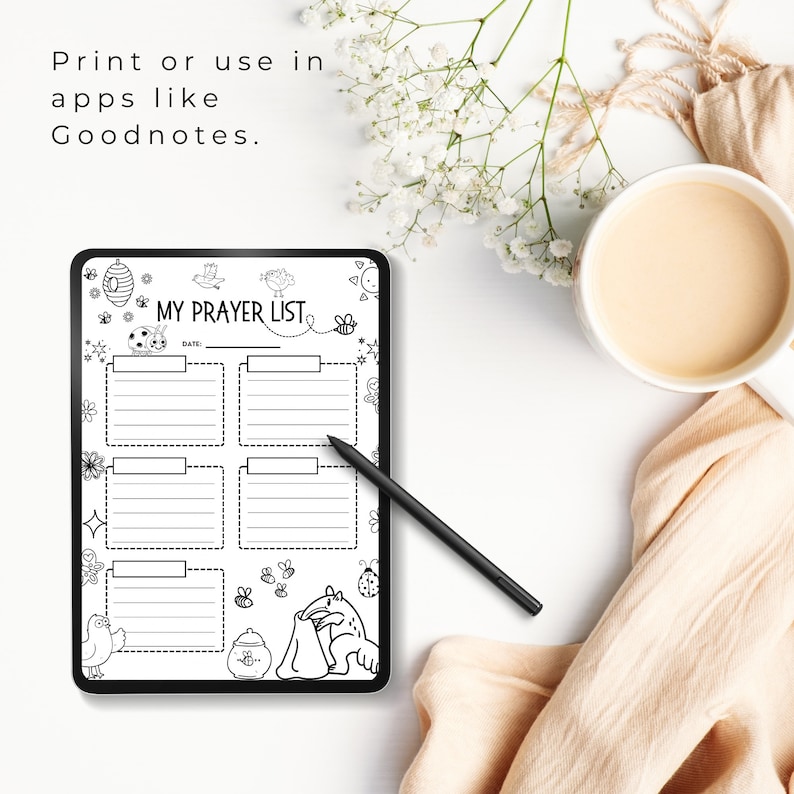 Kids Prayer Planner Activity Worksheet | Kids Christian Faith Planner ...