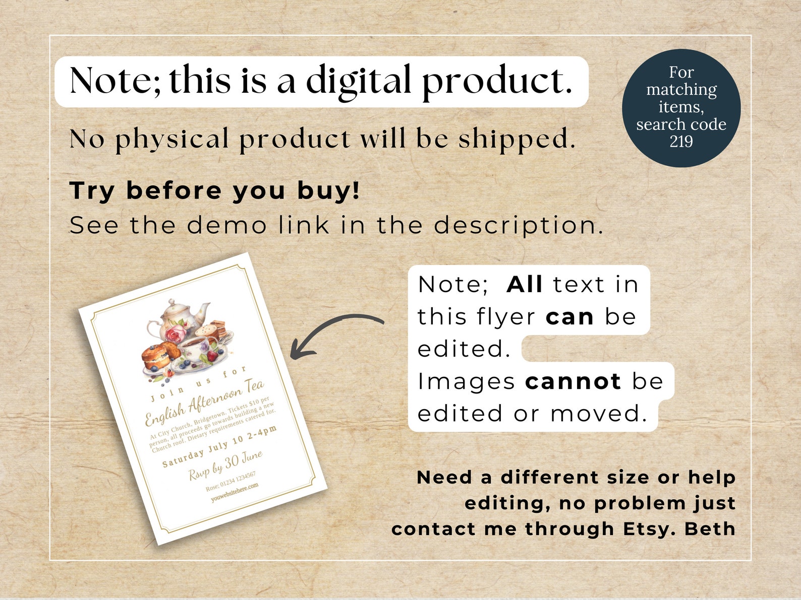 Classic Afternoon Tea Menu Template | Editable High Tea Menu ...