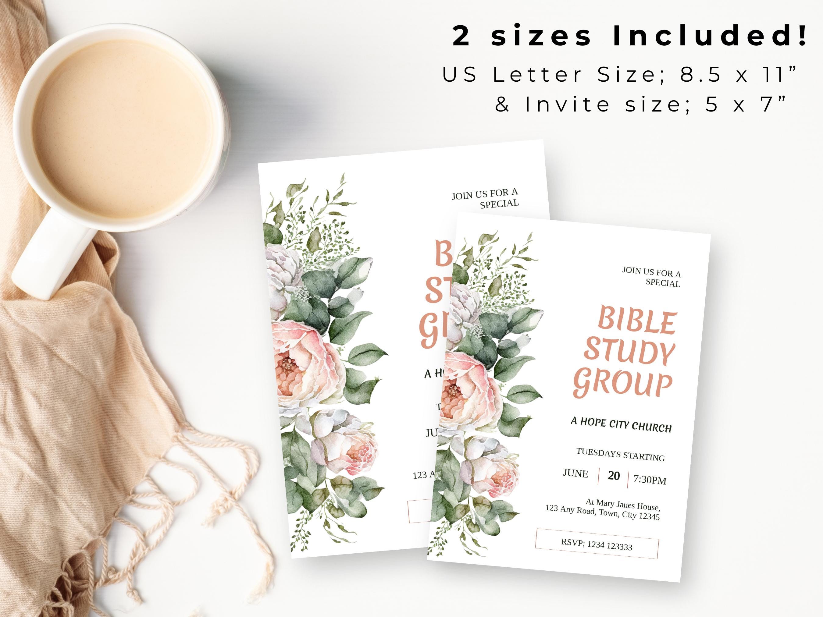 Floral Bible Study Invite | Church Group Poster | Christian Book Club ...