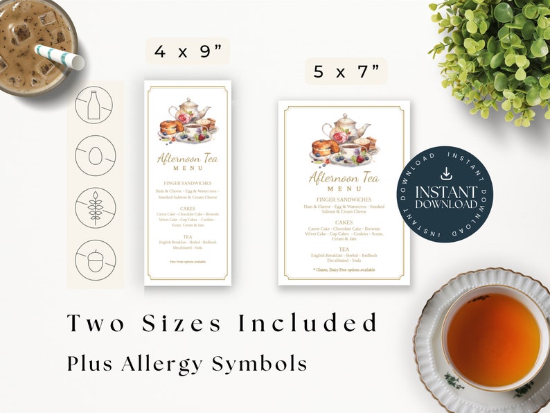 Classic Afternoon Tea Menu Template | Editable High Tea Menu ...