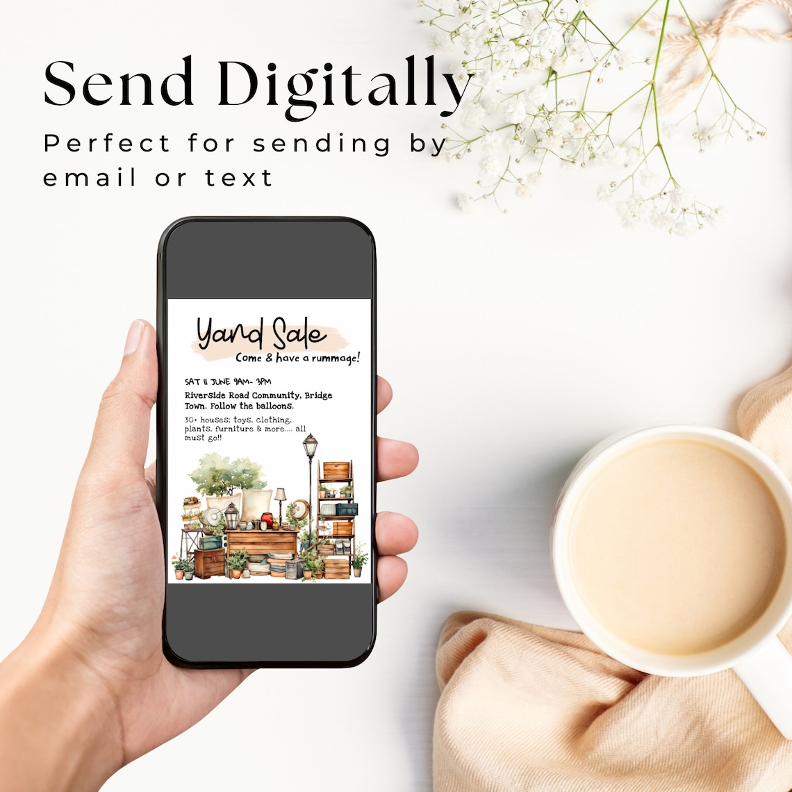 Editable Rummage Sale | Yard Sale Flyer | Editable Garage Sale Template ...