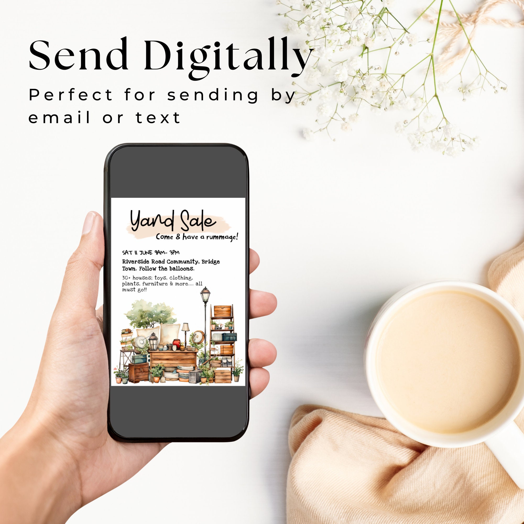 Editable Rummage Sale Yard Sale Flyer Editable Garage Sale Template ...