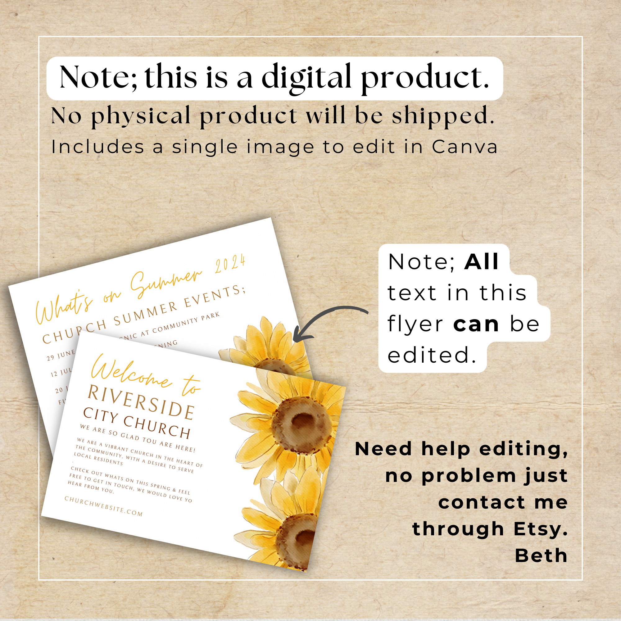 Summer Church Welcome Card Template | New to Church | Visitor Card for ...