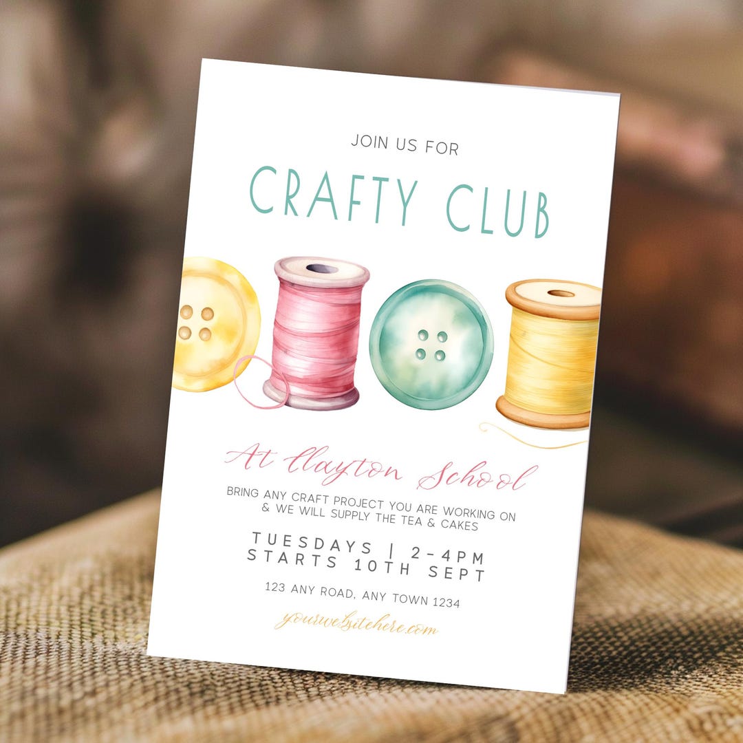 Craft Group Flyer | Hobby Club Invite | Editable Template | 261 - Etsy