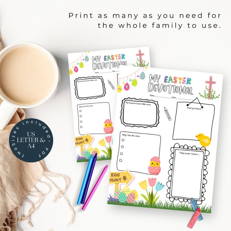 Easter Devotional Activity Worksheet for Kids | Devotional Planner ...