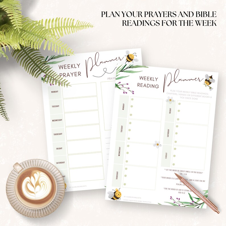 Devotional Planner Bundle Christian Planner Faith Tracker Bible Study ...
