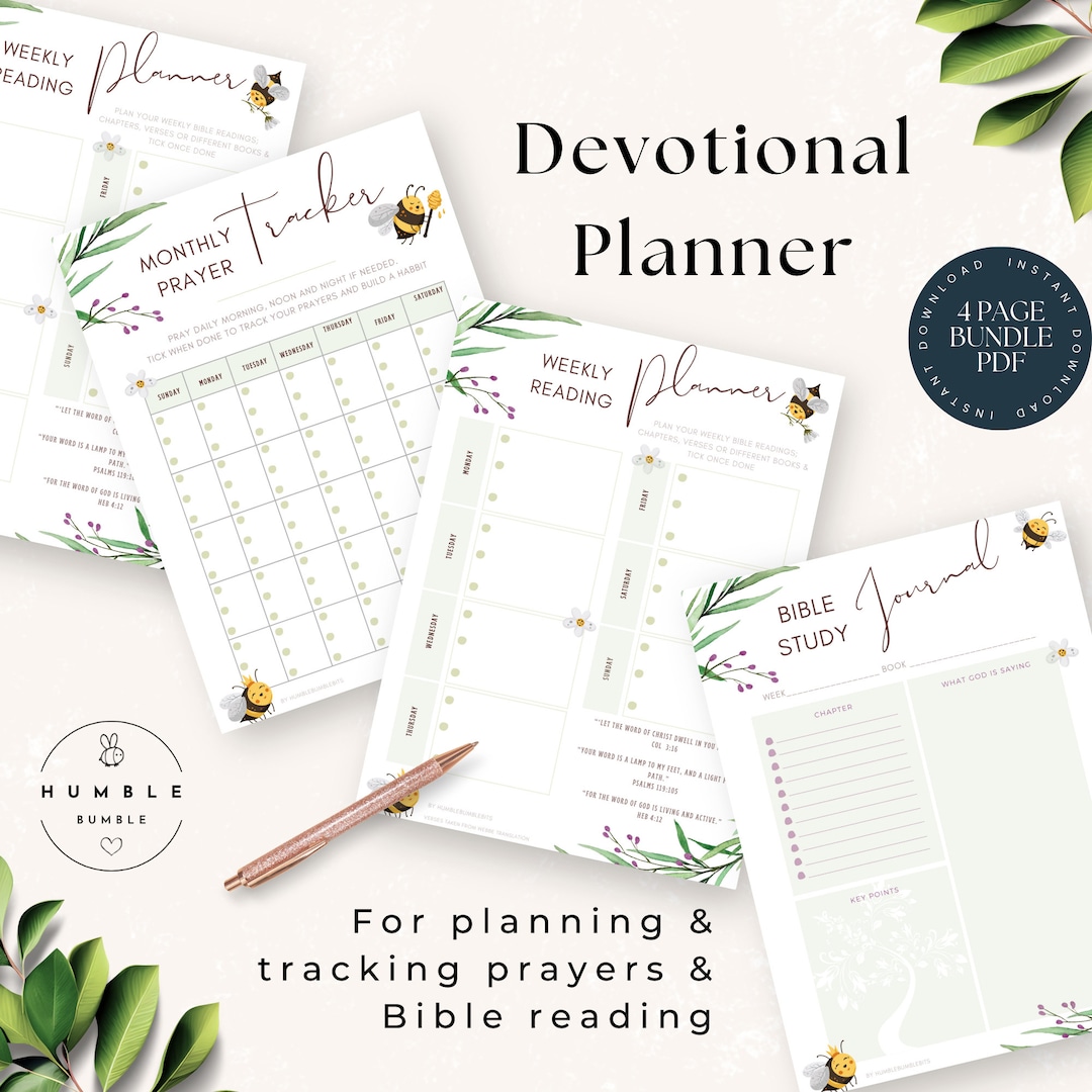 Devotional Planner Bundle | Christian Planner | Faith Tracker | Bible ...