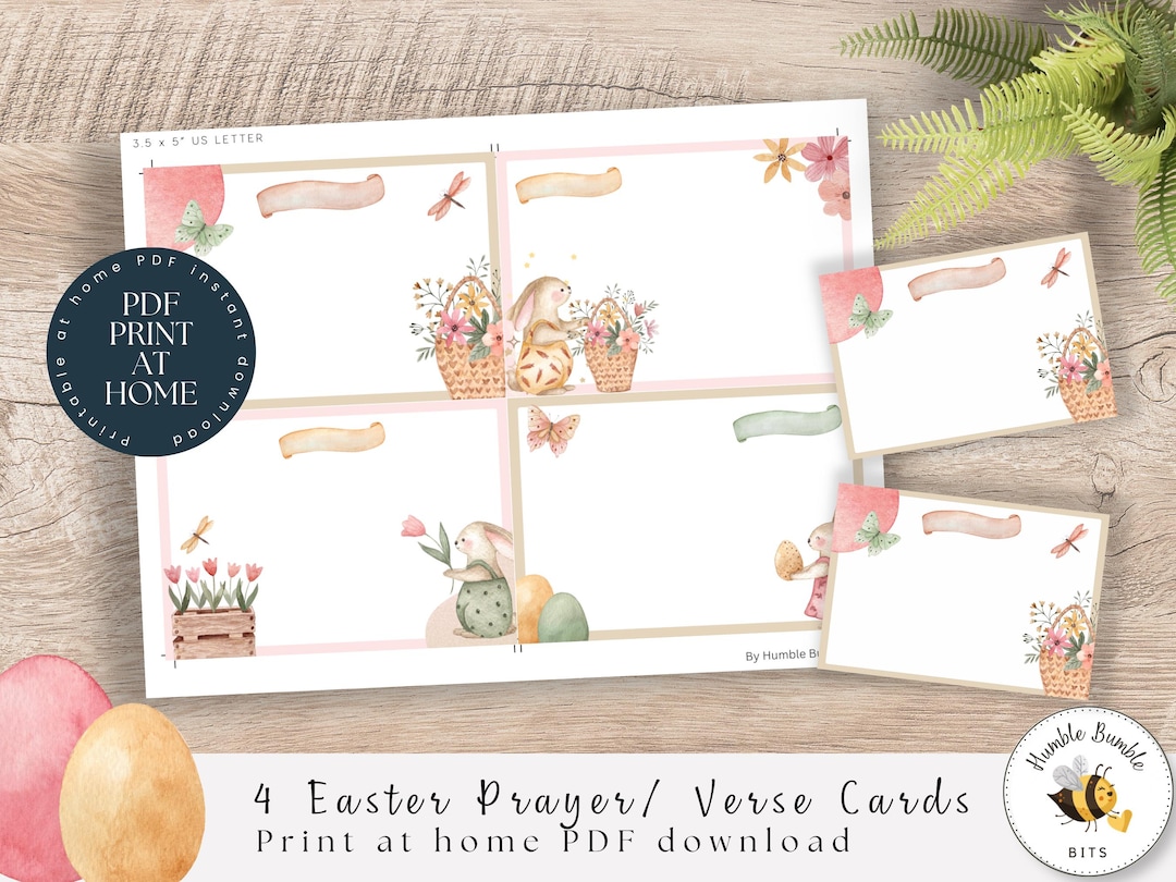 Printable Easter Cards, Easter Prayer Cards for Kids, Lent Activities ...