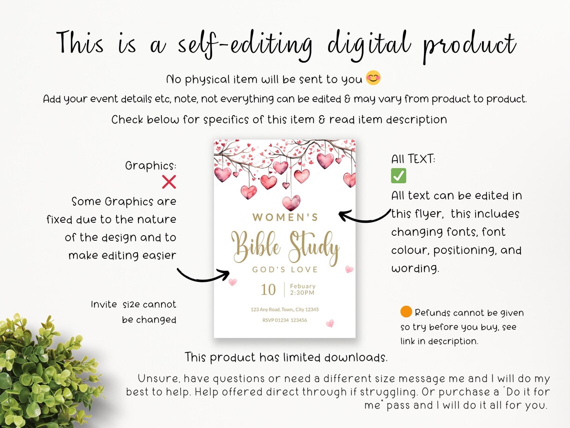 Women’s Bible Study Invitation Template | Editable Bible Study Invite ...