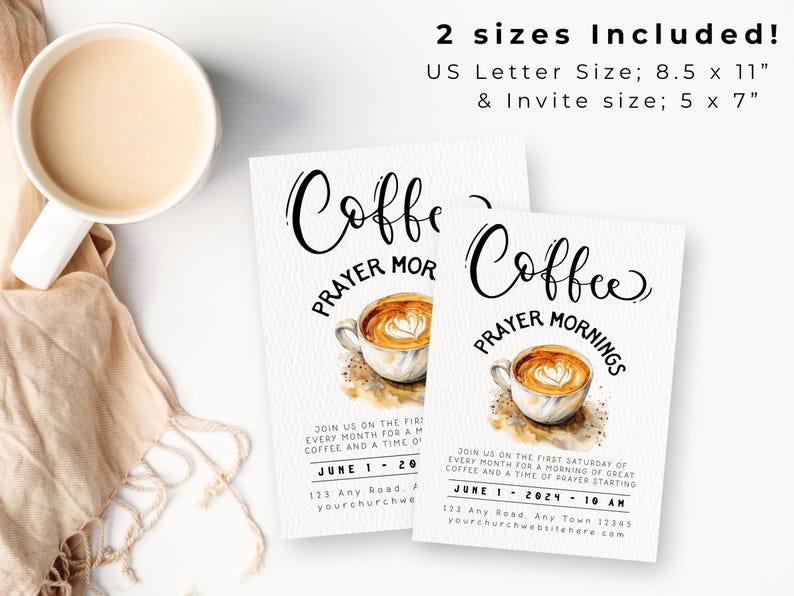 Coffee Morning Invite Church Prayer Group Flyer Fellowship Group Brunch ...