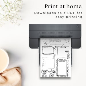 Coloring Daily Devotional for Kids, Faith Planner, Journal Page, Bible ...