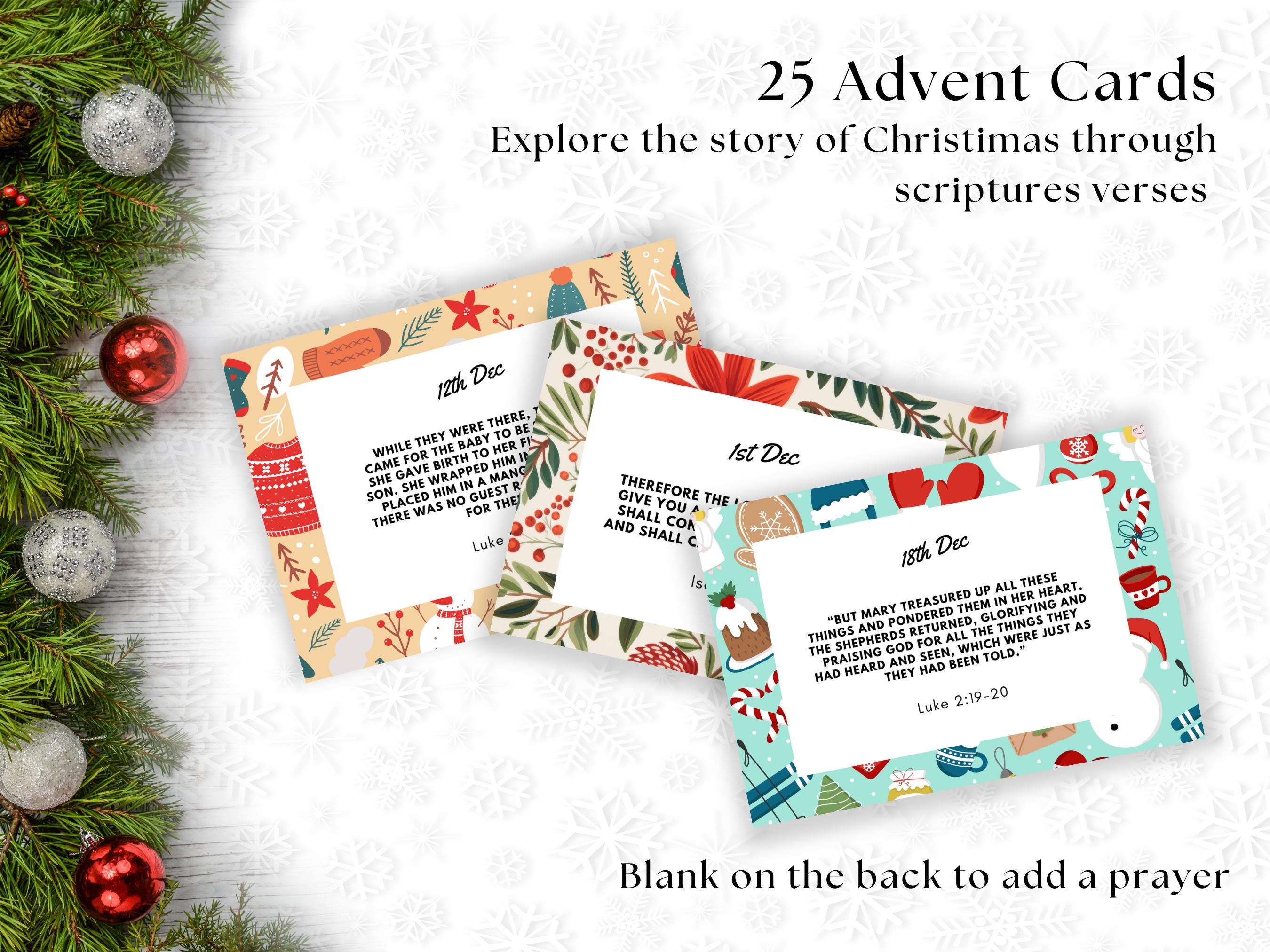 Bible Verse Advent Calendar | Printable Christian Advent | Christmas ...