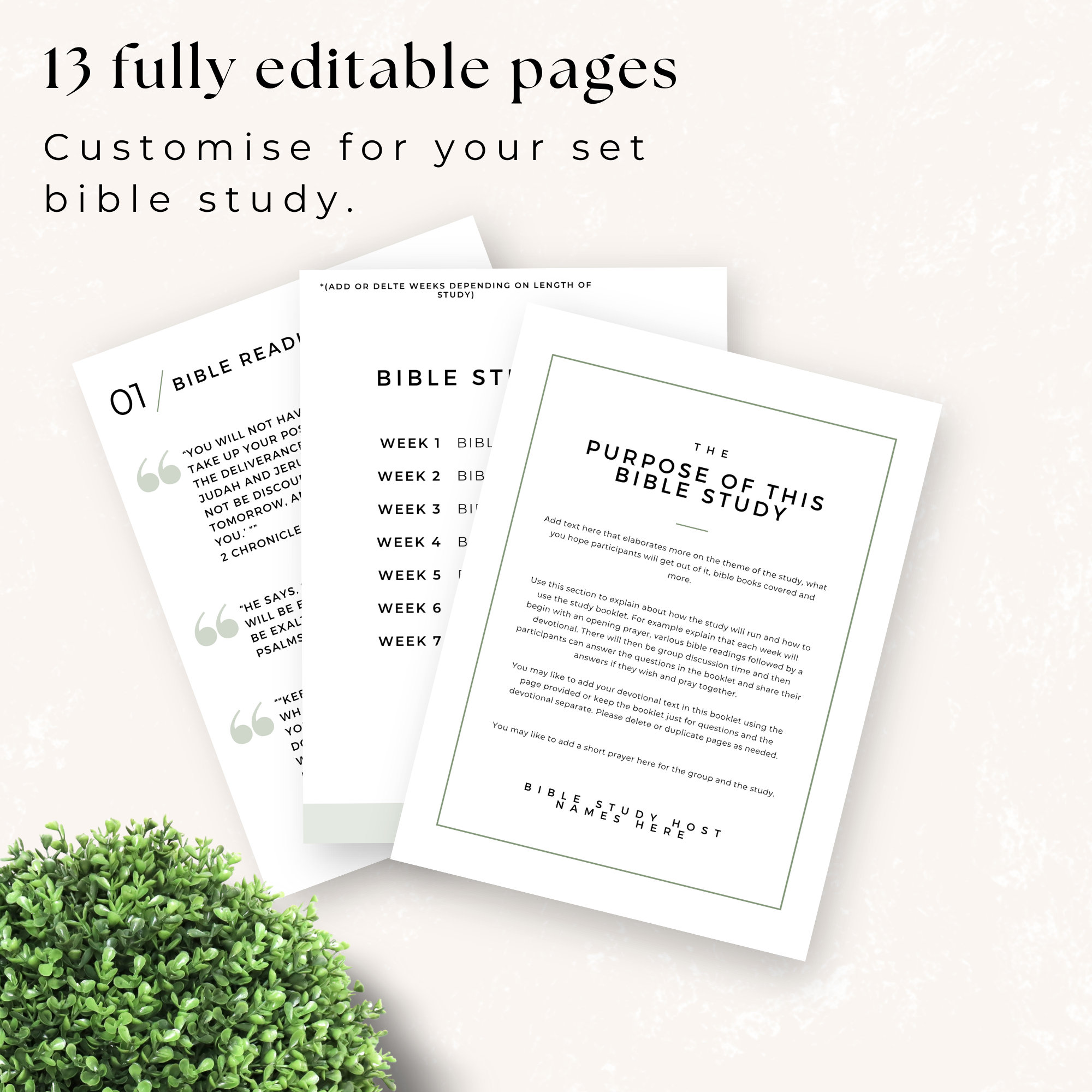 Editable Bible Study Booklet for Hosting Bible Study Template ...