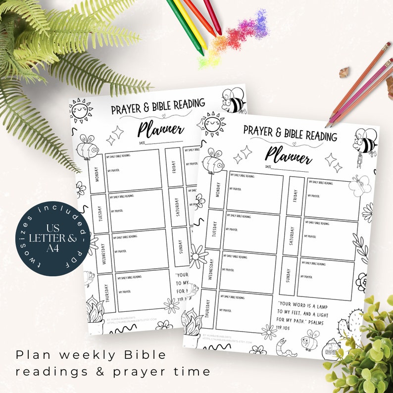 Kids Faith Planner Bundle | Prayer Planner | Weekly | Devotional ...