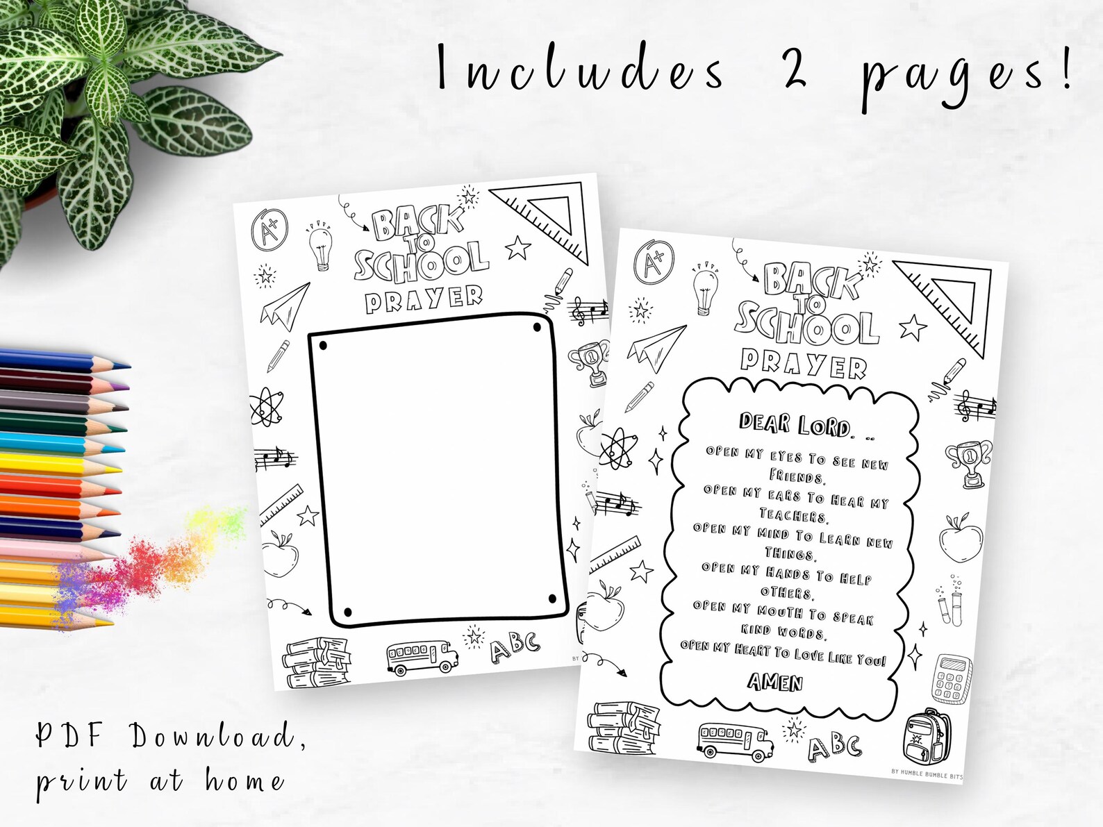 Back to School Prayer Poster, First Day of School, Prayer Card ...