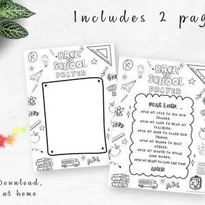 Back to School Prayer Poster, First Day of School, Prayer Card ...