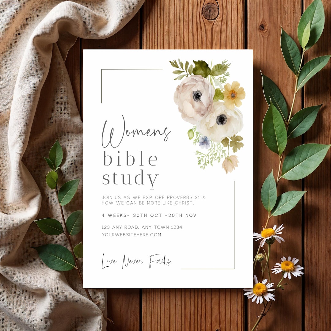 Floral Women’s Bible Study Flyer | Editable Church Invite | Printable ...
