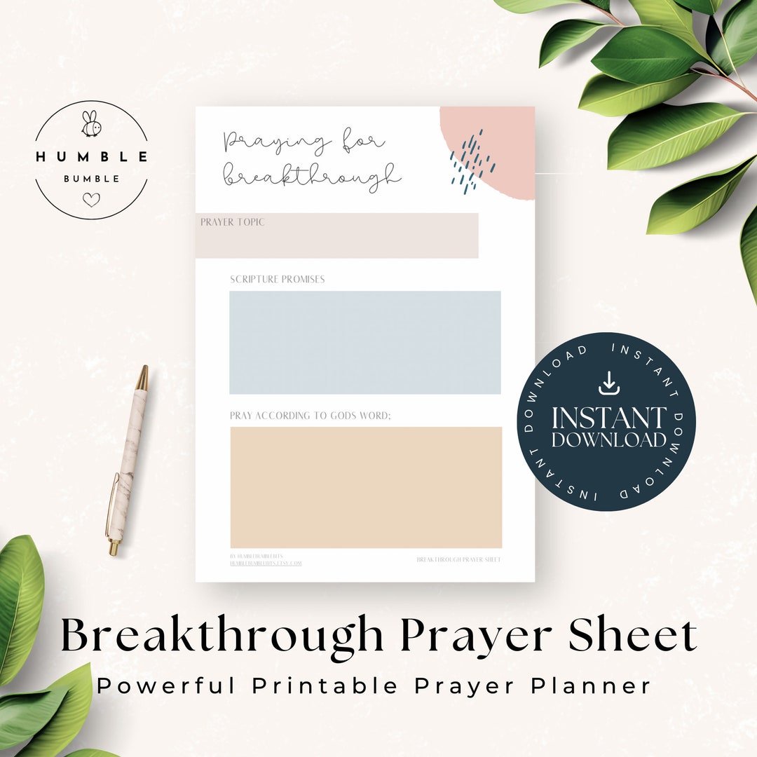 Prayer Planning Sheet Prayer Planner Faith Planner Scripture Planner ...