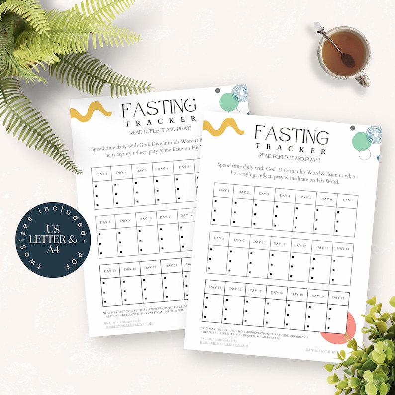 21 Day Fasting Tracker Christian Faith Planner Prayer Planner Detox ...