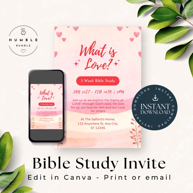 Valentines Editable Bible Study Flyer Church Group Evite Invite ...