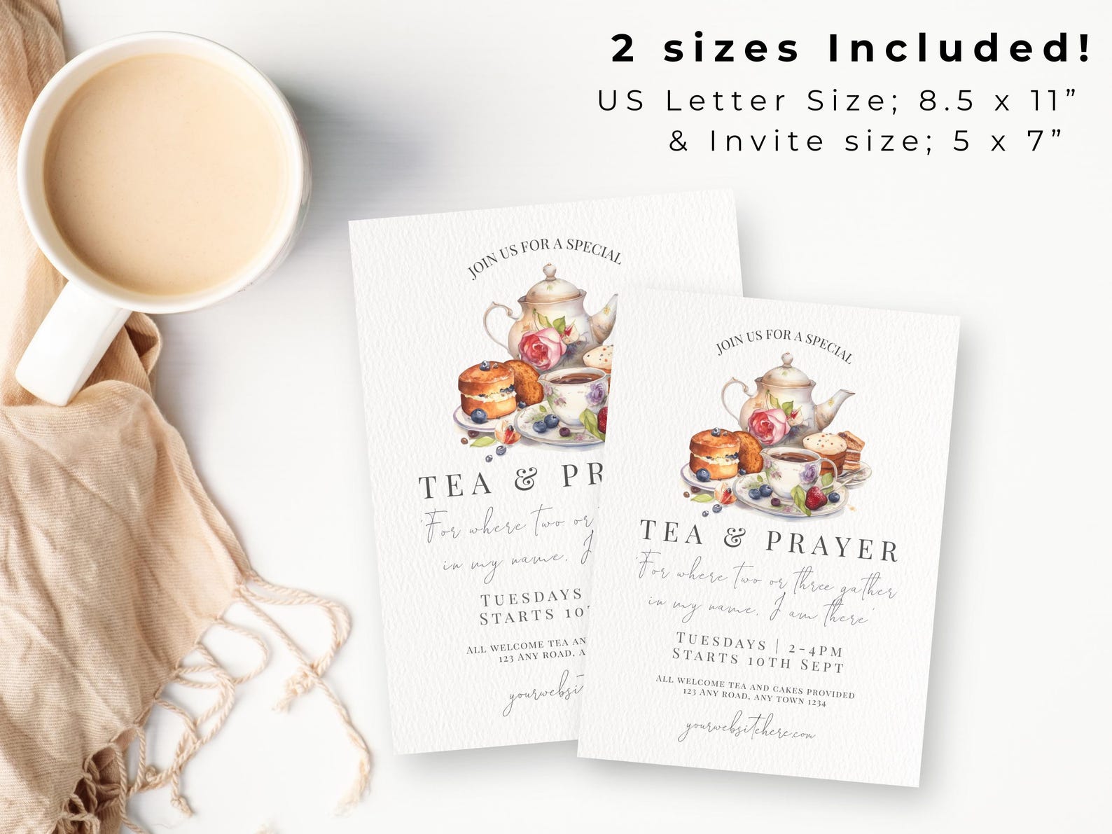 Tea & Prayer Group Invite | Womens Fellowship | Church Event Flyer ...