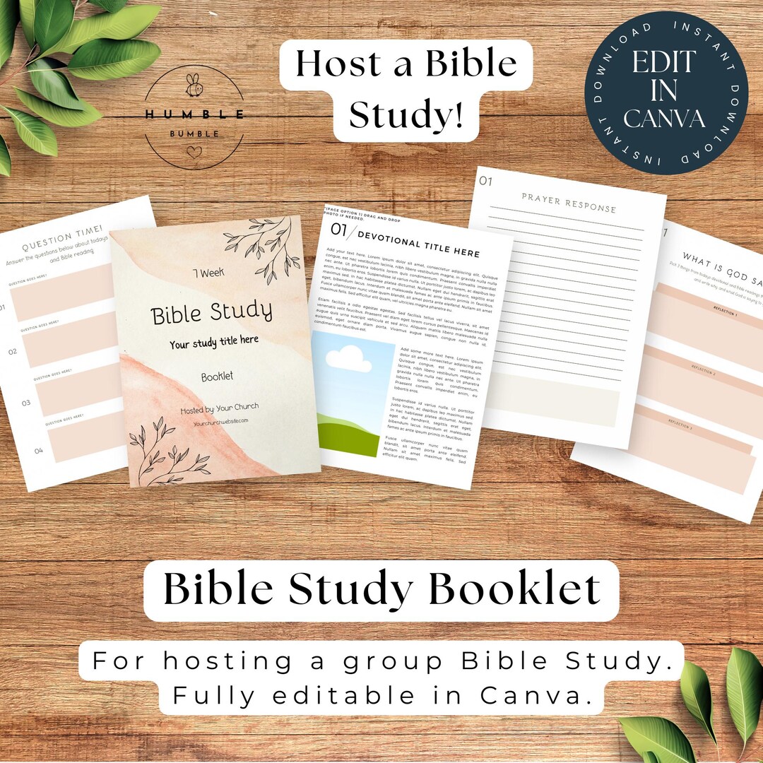 Editable Bible Study Workbook Template for Hosting a Church Group Bible ...
