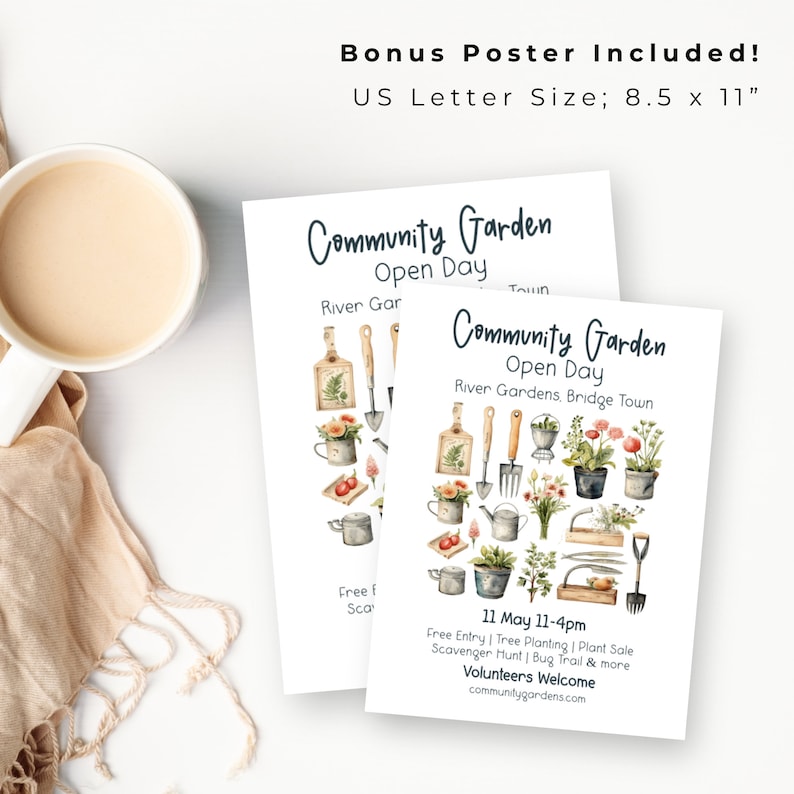Community Garden Day Flyer Template | Community Clean up Event ...