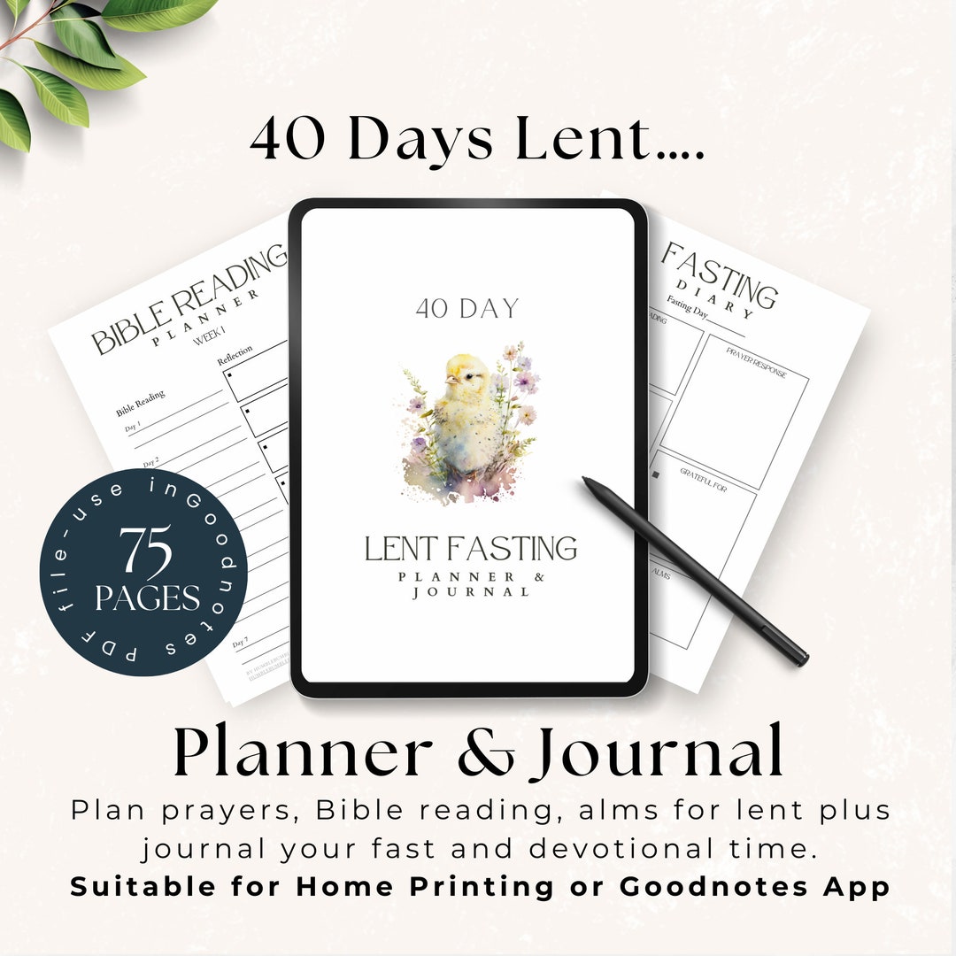40 Day Lent Planner, Journal Devotional & Bible Study Bundle, Lenten ...