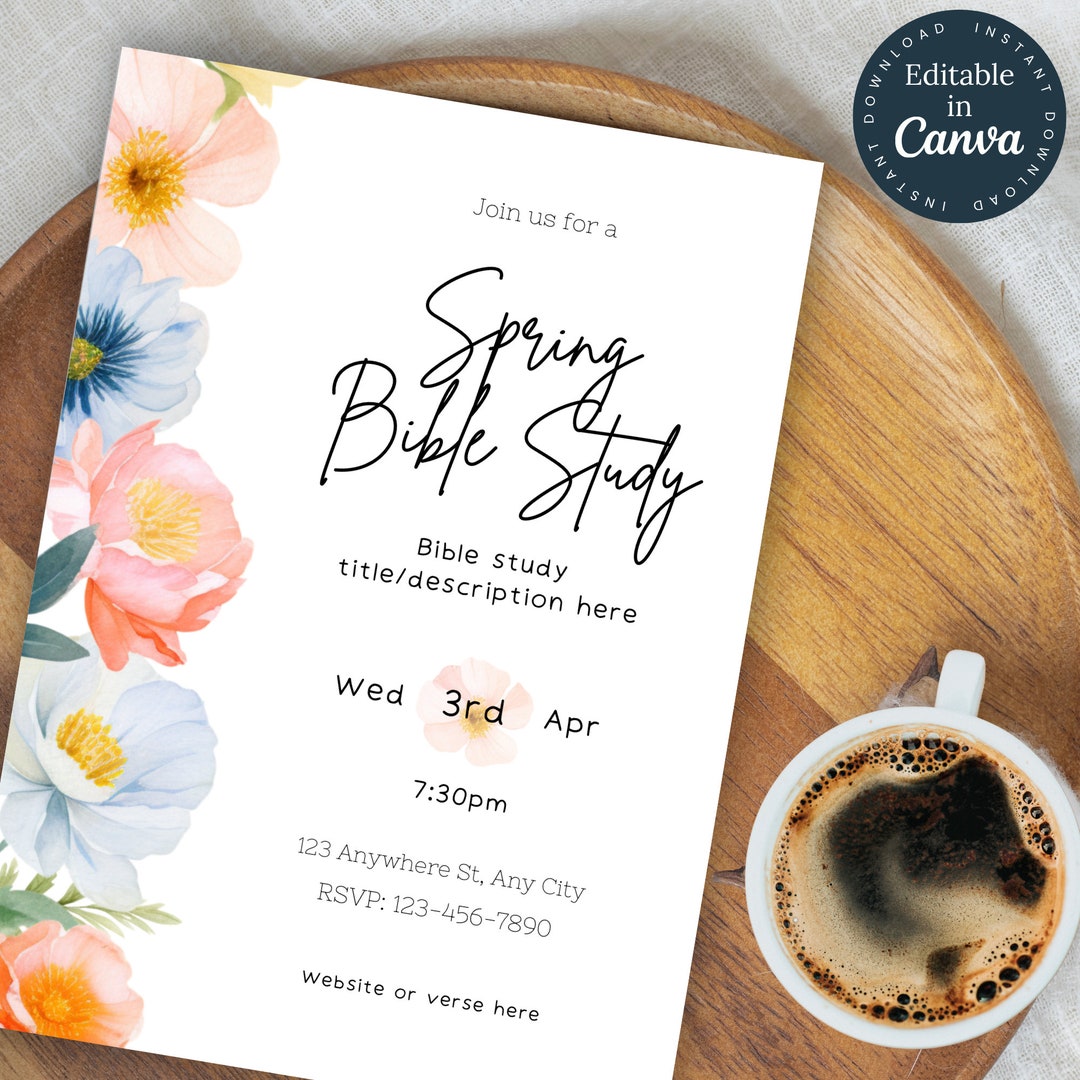 Spring Flowers Invitation Template | Women’s Bible Study Flyer ...