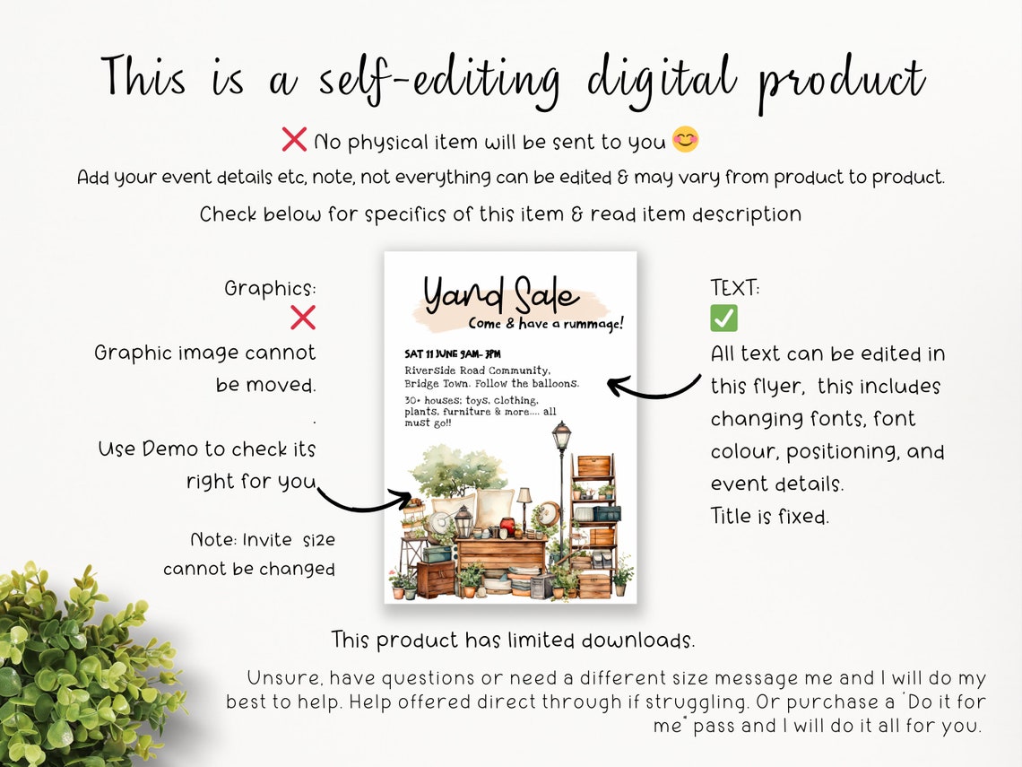 Editable Rummage Sale Yard Sale Flyer Editable Garage Sale Template ...