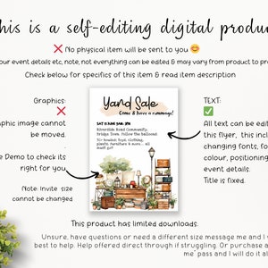Editable Rummage Sale | Yard Sale Flyer | Editable Garage Sale Template ...
