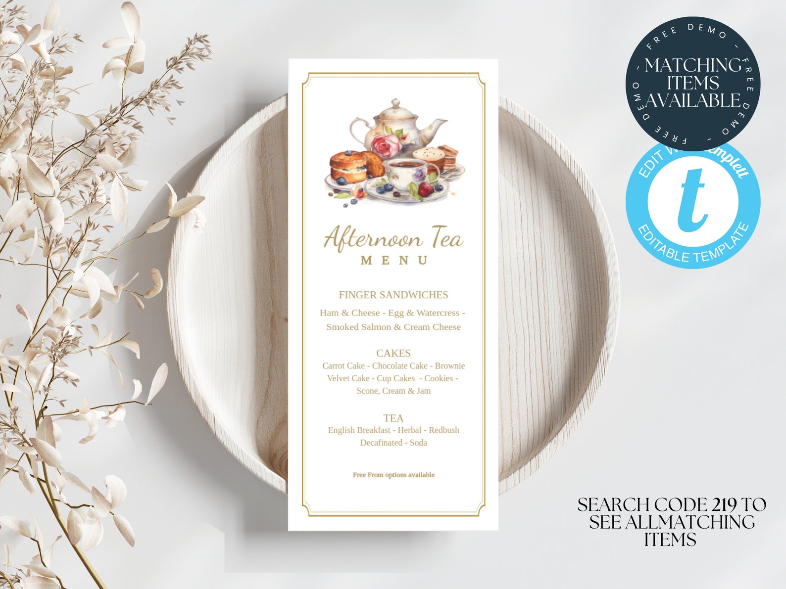 Editable Afternoon Tea Invitation | Women’s Tea Party Invitation ...