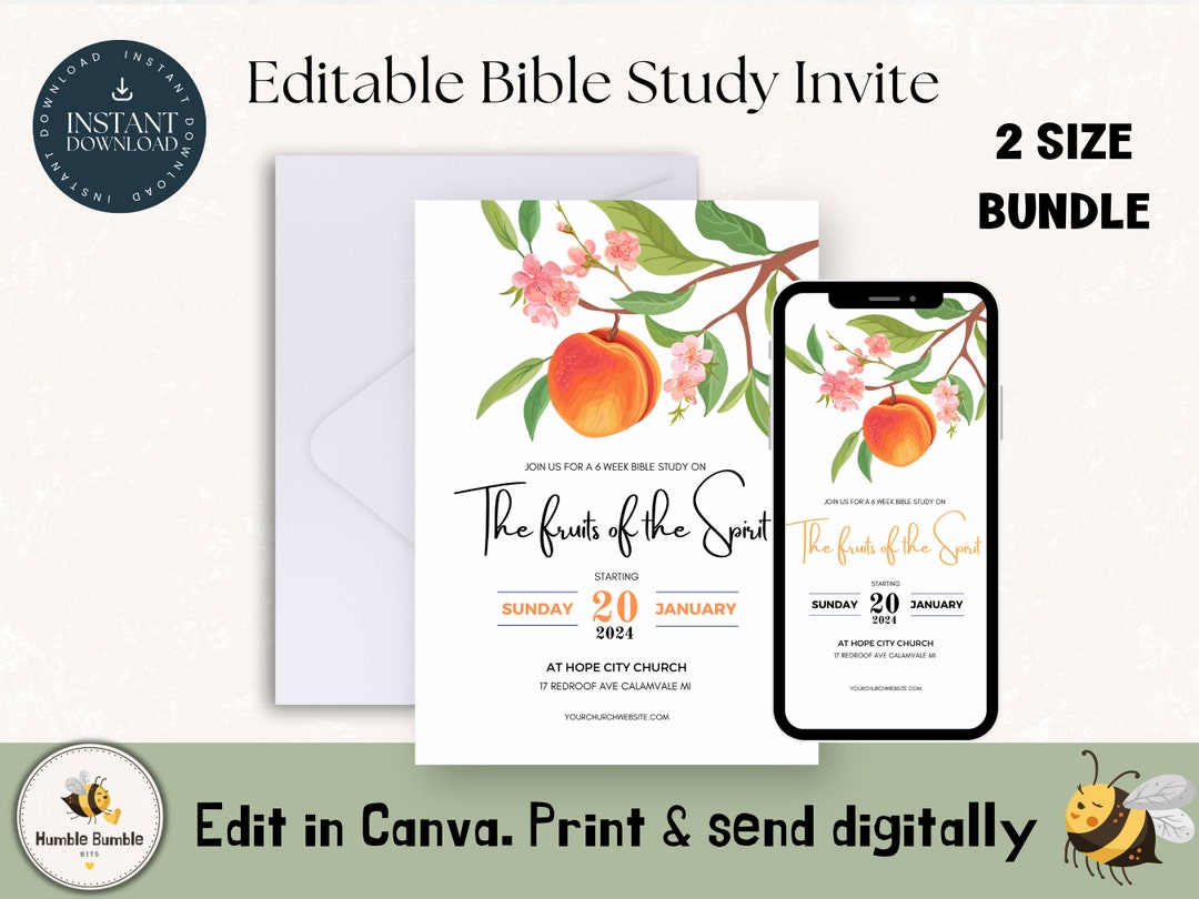 Editable Bible Study Invite Bundle for Church Groups - Etsy