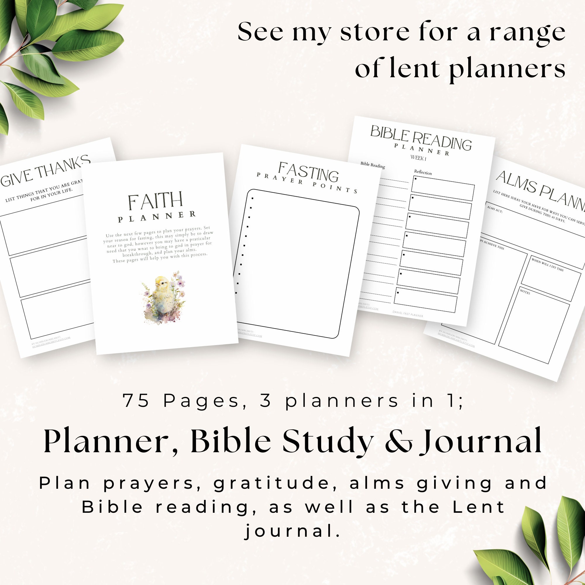 40 Day Lent Devotional Journal With Lent Tracker & Bible Reading Plan ...