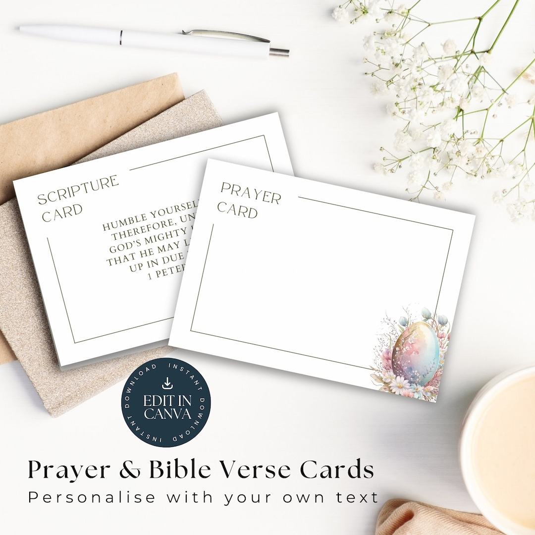Lent Easter Prayer & Scripture Cards | Christian Bible Verse Cards ...