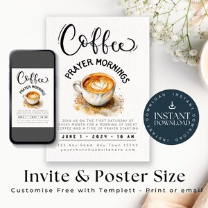 Coffee Morning Invite | Church Prayer Group Flyer | Fellowship Group ...