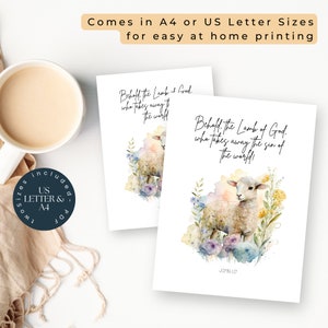 Easter Lamb Egg Printable Poster | John 1:29 Bible Verse Scripture Wall ...