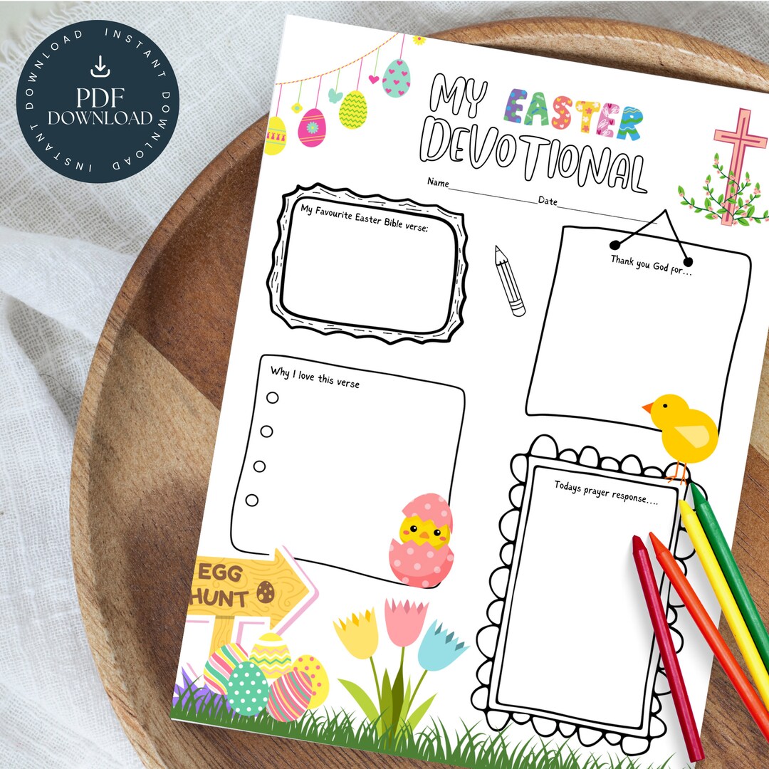 Easter Devotional Activity Worksheet for Kids | Devotional Planner ...