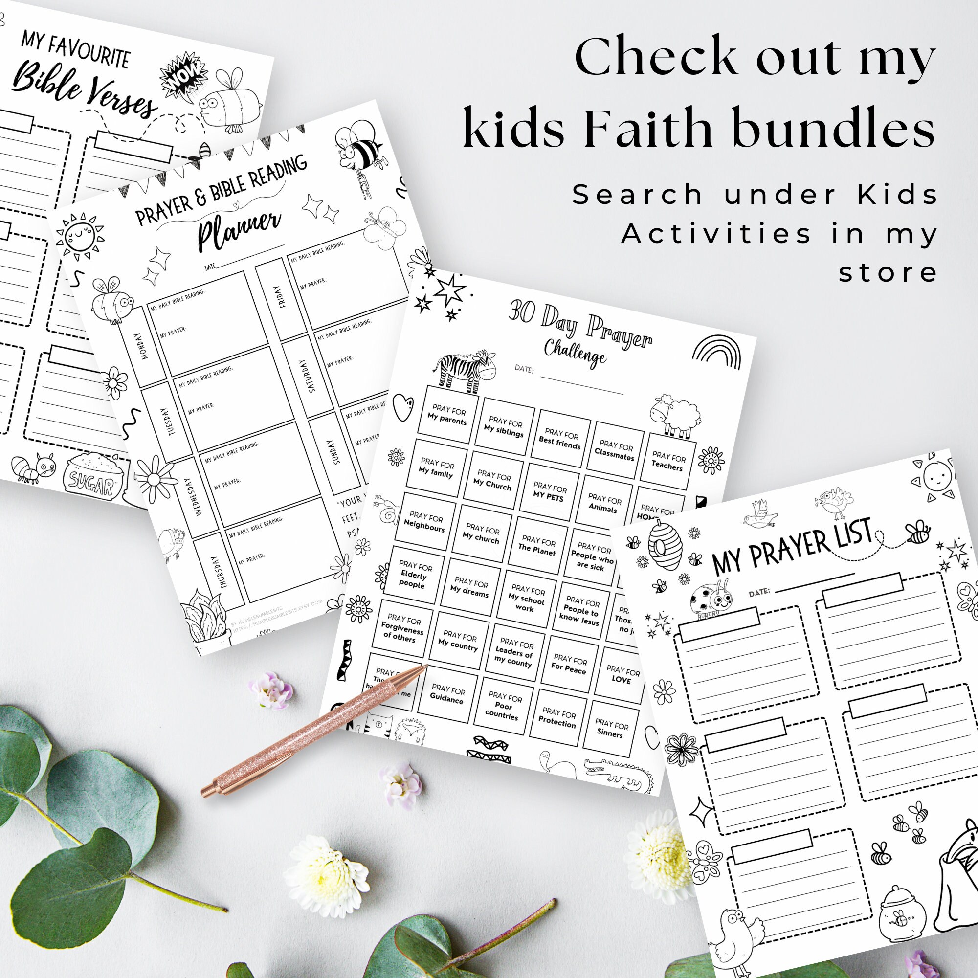 Kids Bible Verse Planning Sheet | Scripture Memory Planner | Favourite ...