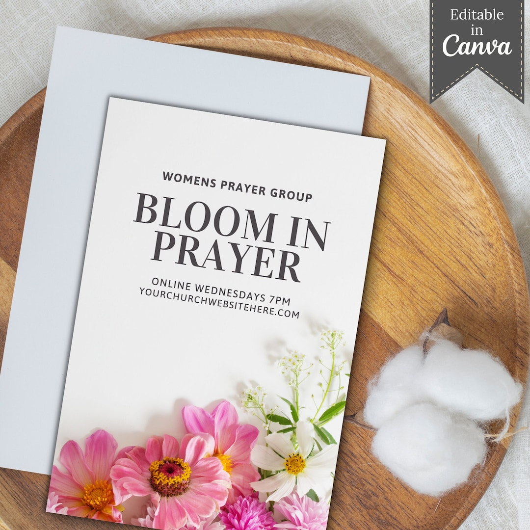 Womens Prayer Group Invite | Editable Evite | Church Group Flyer ...