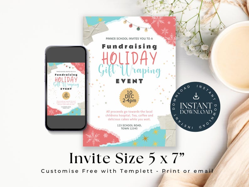 Editable Holiday Gift Wrapping Flyer | Christmas Fundraiser | PTA PTO ...