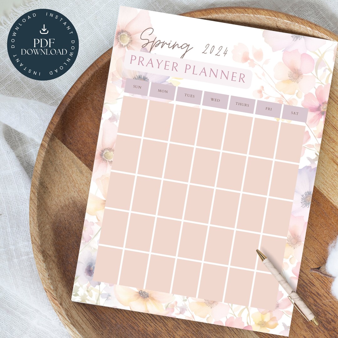 Spring Printable Printable Prayer Tracker | Habit Tracker | Prayer ...