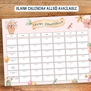 40 Days of Lent Countdown Calendar | Lent Countdown Calendar | Kids ...